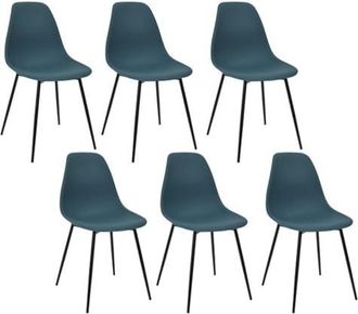 The Home Deco Factory HD0399, Set mit 6 Gustav Bleu-Stühlen, Les PTits Prix, Möbel, Sitz, Tischsessel, Stuhl, 50,7 x 84,8 x 45,5 cm, Sitzhöhe 45 cm, Blau-Schwarz