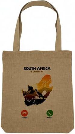 Fabulous Sac Shopping Tote Bag Aspect Lin - South Africa Is Calling Me Landscape Nature Savannah - Sac de Courses Toile Epaisse 360g Beige Naturel Cabas Port&eacute; 
