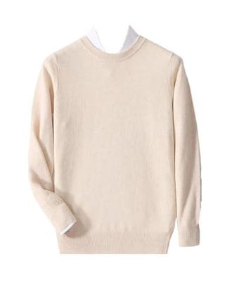 Generic Pull en tricot à col rond uni pour homme - Pull décontracté en cachemire pour lextérieur, 671, XL
