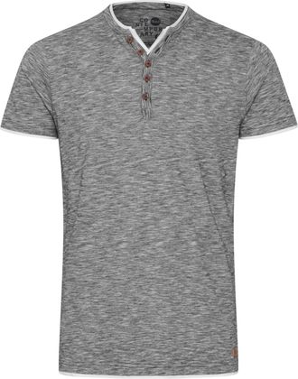 Solid SDDigos Herren T-Shirt Kurzarm Shirt mit Grandad-Ausschnitt Double-Layer Look 100% Baumwolle Regular fit, Größe:2XL, Farbe:Black (9000)