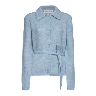 Dries Van Noten Polo-Wollstrickjacke - - Knitwear - Damen - Blau - XS
