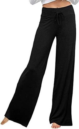 Onsoyours Pantalon de Yoga pour Femmes Jambe Large Cordon de Serrage lâche Salon Droit Course à Pied Pantalon Modal Pantalons de survêtement décontractés Actifs