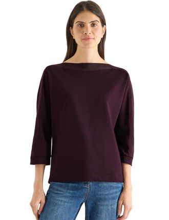 Cecil Batwing Shirt mit Tape Eggplant red XXL