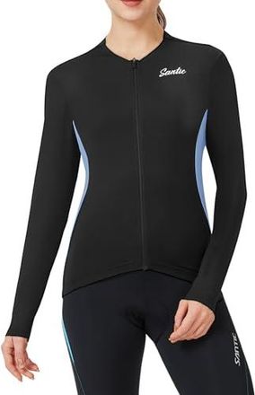 Santic Womens Cycling Jersey Long Sleeve Biking Tops Bicycle Jacket Bike Shirt Breathable Quick Dry Reflective UPF50+