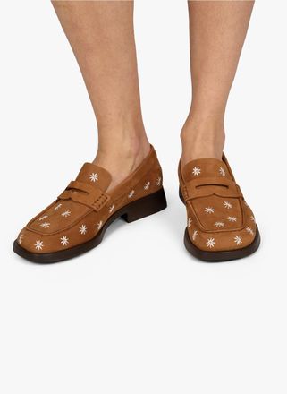 Camper Mocassins Dana &agrave; fleurs en cuir