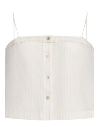 12 Storeez Bluse mit Nadelstreifen - Wei&szlig;