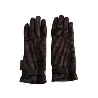 Moncler Gants en cuir Pre-owned - Femme - Pre-owned - Brun - Taille: ONE Size
