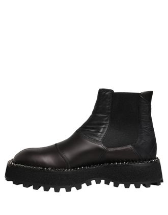 Dolce & Gabbana Black Chelsea Boots Leather Slip On Men Shoes