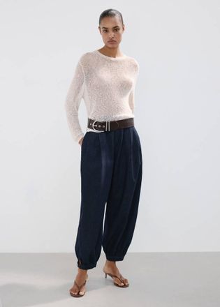 Mango Jean baggy taille mi-haute bleu - Femme - 32 - MANGO