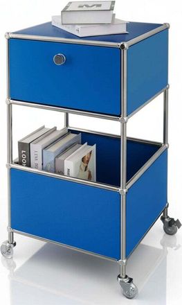 Floordirekt &Eacute;tag&egrave;re m&eacute;tal chrom&eacute; design &eacute;pur&eacute;, Concept Epur&eacute; MK-145, L40 x P40 x H69 cm, Bleu