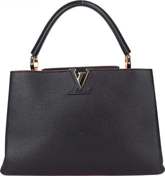Louis Vuitton Crossbody Bags - Louis Vuitton Black Leather Lining Capucines MM Ha - Gr. unisize - in Bunt - f&uuml;r Damen