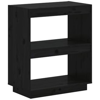 Generic Massivholz Kiefer B&uuml;cherregal, Regal, Standregal, Aktenregal, B&uuml;roregal, Raumtrenner Aufbewahrung f&uuml;r Wohnzimmer(Nat&uuml;rlich 40x35x71cm) (Schwarz 54)