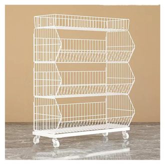 Generic Stapelbarer Drahtkorb, Trolley, mehrlagig, f&uuml;r Gem&uuml;se und Obst, f&uuml;r K&uuml;che, Zuhause, B&uuml;ro und M&auml;rkte, vielseitige Werberegale f&uuml;r organisierte Aufbewah