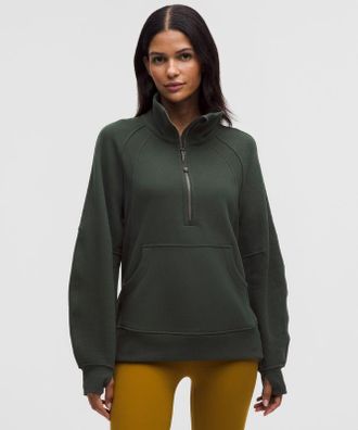lululemon Scuba Oversized-Pullover mit Trichterkragen und halblangem Rei&szlig;verschluss Lang f&uuml;r Frauen - Gr&ouml;&szlig;e XL/2XL in Rainforest Green