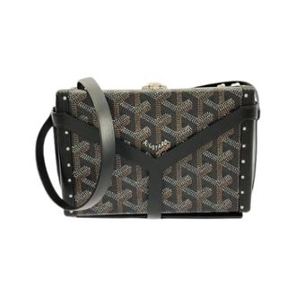 Goyard Pre-owned Minodi&egrave;re Sac bandouli&egrave;re en cuir de veau et toile enduite - Femme - Pre-owned - Noir - Taille: ONE Size