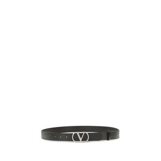 Valentino Garavani Mens Black Calf Leather Bos Taurus Regular Belt