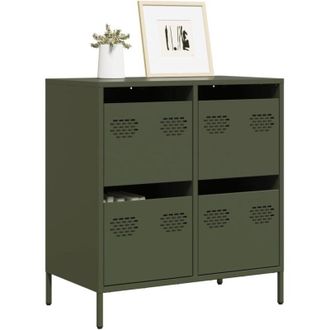 vidaXL Sideboard Olivgr&uuml;n 68x39x73,5 cm Kaltgewalzter Stahl - Vidaxl