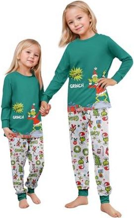 Generic Le Grinch Pyjama Noel Famille De Grinch Garcon Bebe Ensemble Coton Femme Assorti Ensembles Deguisement Enfant Pull Costume Noël Homme Chaud Et Doux Co