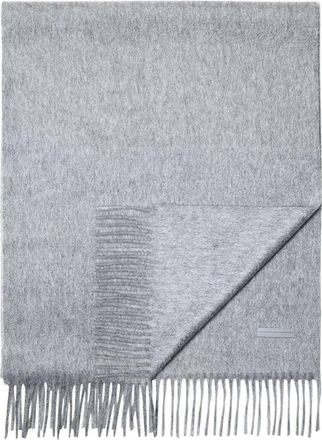Ermenegildo Zegna Luxuri&ouml;ser Cashmere Schal Dunkelblau mit Fransen - - Accessories - unisex - Grau - ONE SIZE