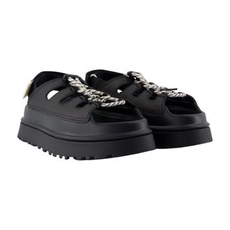UGG Womens Goldenglow Toggle Sandal Black Calfskin