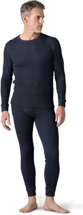 Lapasa Ensemble de sous-Vêtements Thermiques Homme Tissu Gaufré en Coton Chaud Haut Maillot de Corps & Pantalon Bas Automne Hiver Épaisseur Moyenne M60 Bleu 