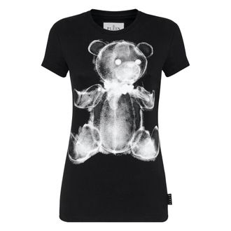 Philipp Plein T-Shirt Rundhals Teddy - - Tops - Damen - Schwarzk - XS