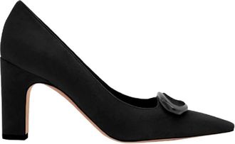 Manolo Blahnik Femme, Chaussures, Noir, Taille: 39 EU Escarpins en daim Fenixhi 90