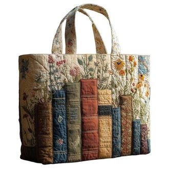 Generic Sac fourre-tout matelass&eacute; vintage pour femme - Sac de voyage l&eacute;ger en coton pour le shopping, les courses et la plage - Pour voyage, plage, camping, a