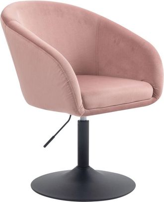 SVITA Jamaika Fauteuil lounge Fauteuil cocktail pied assiette avec accoudoirs velours vieux rose - Svita