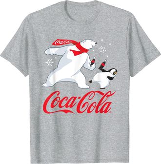 Coca Cola Ware Coca Cola Eisbär & Pinguin Weihnachten T-Shirt