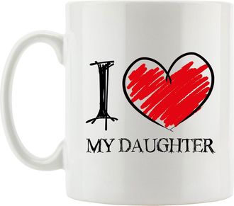 Pixxprint I Love My Daughter Fun Tasse, ca. 300ml Fassungsverm&ouml;gen, Keramik Wei&szlig;, Sp&uuml;lmaschinenfest