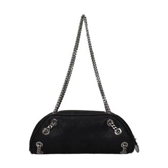 Stella McCartney Femme, Sacs, Noir, Taille: ONE Size Sac Bandouli&egrave;re en Cuir avec Cha&icirc;ne