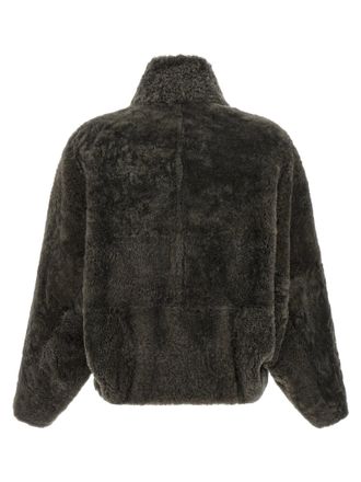 Brunello Cucinelli Lambskin Fur Coat - Gray