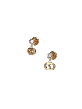 Valentino Garavani Ohrringe - Vlogo Signature Earrings In Gold-Tone Brass - Gr. unisize - in Mehrfarbig - f&uuml;r Damen