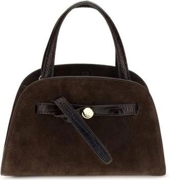 Tory Burch Sac Romy Petit Mod&egrave;le en Daim &agrave; Poign&eacute;es Dessus - Femme - Sacs - Brun - Taille: ONE Size