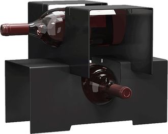 Generic Stapelbares Weinregal, Flaschenhalter aus Metall, Schön und Praktisch, Leicht Zugänglich, Platzsparend, für Bar/Weinkeller/Küche/Wohnzimmer(2)