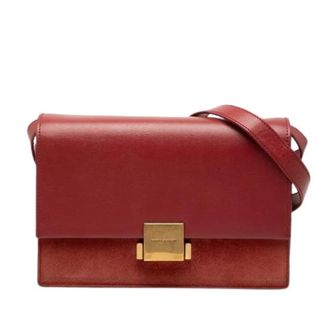 Saint Laurent Sac bandouli&egrave;re Bellechasse en cuir et daim Pre-owned - Femme - Pre-owned - Rouge - Taille: ONE Size
