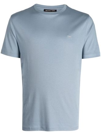 Michael Kors T-Shirt mit Logo-Stickerei - Blau
