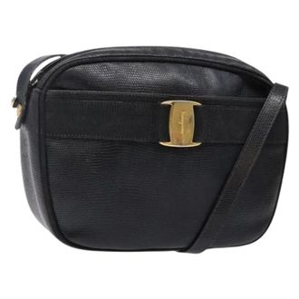 Ferragamo Sac bandouli&egrave;re en cuir Pre-owned - Femme - Pre-owned - Noir - Taille: ONE Size