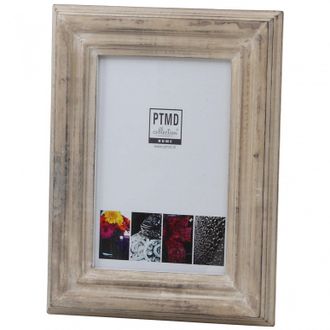 PTMD Vintage Bilderrahmen Fotorahmen Set Madera White Antique Mango Wood Shabby Chic, 2 Stück - Maße: 20.0 x 3.0 x 16.0 cm