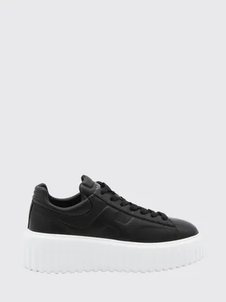Hogan H-Stripes Plateau-Sneaker aus glattem Kalbsleder mit gepr&auml;gtem Logo