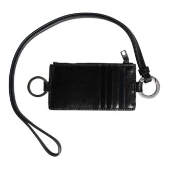 Dolce & Gabbana Femme, Accessoires, Noir, Taille: ONE Size Porte-cartes en cuir noir avec logo en relief