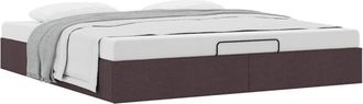 vidaXL Ottoman-Bett ohne Matratze Dunkelbraun 200x200 cm Stoff vidaXL