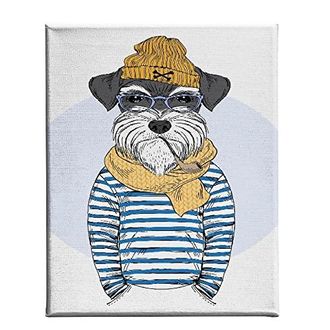 Homemania HM20KNV45x70-104 Hundetafel für Wohnzimmer, Schlafzimmer, Mehrfarbig, Polyester, Holz, 45 x 3 x 70 cm