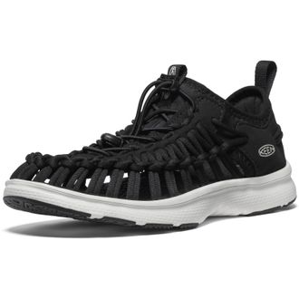 Keen Uneek O3 Damen-Sandalen, atmungsaktiv, zwei Kordeln, bequeme Passform, Sneaker-Stil, Schwarz, Weiß (Black/Star White), 39 EU