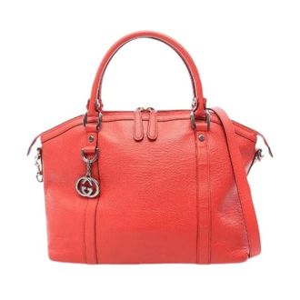 Gucci Sac fourre-tout en cuir Interlocking G doccasion - Femme - Pre-owned - Rouge - Taille: ONE Size