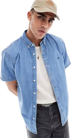 Levi's Authentic - Kurz&auml;rmliges Jeanshemd in Hellblau mit Logo