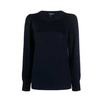 Fay Langarm Rundhals Top - - Knitwear - Damen - Schwarzk - L