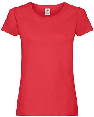 Fruit Of The Loom T-Shirt &agrave; Manches Courtes - Femme (L) (Rouge)