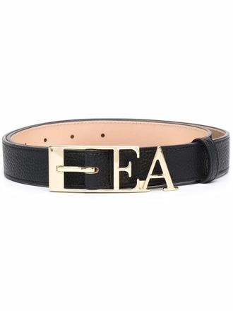 Emporio Armani ceinture &agrave; plaque logo - Noir